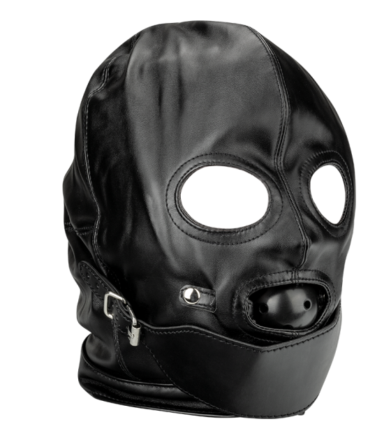 Cagoule BDSM avec gag ball et cache bouche - LOVE AND VIBES