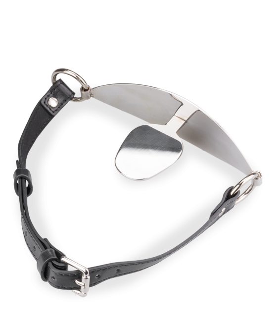 Bâillon plat en métal et similicuir - LOVE AND VIBES